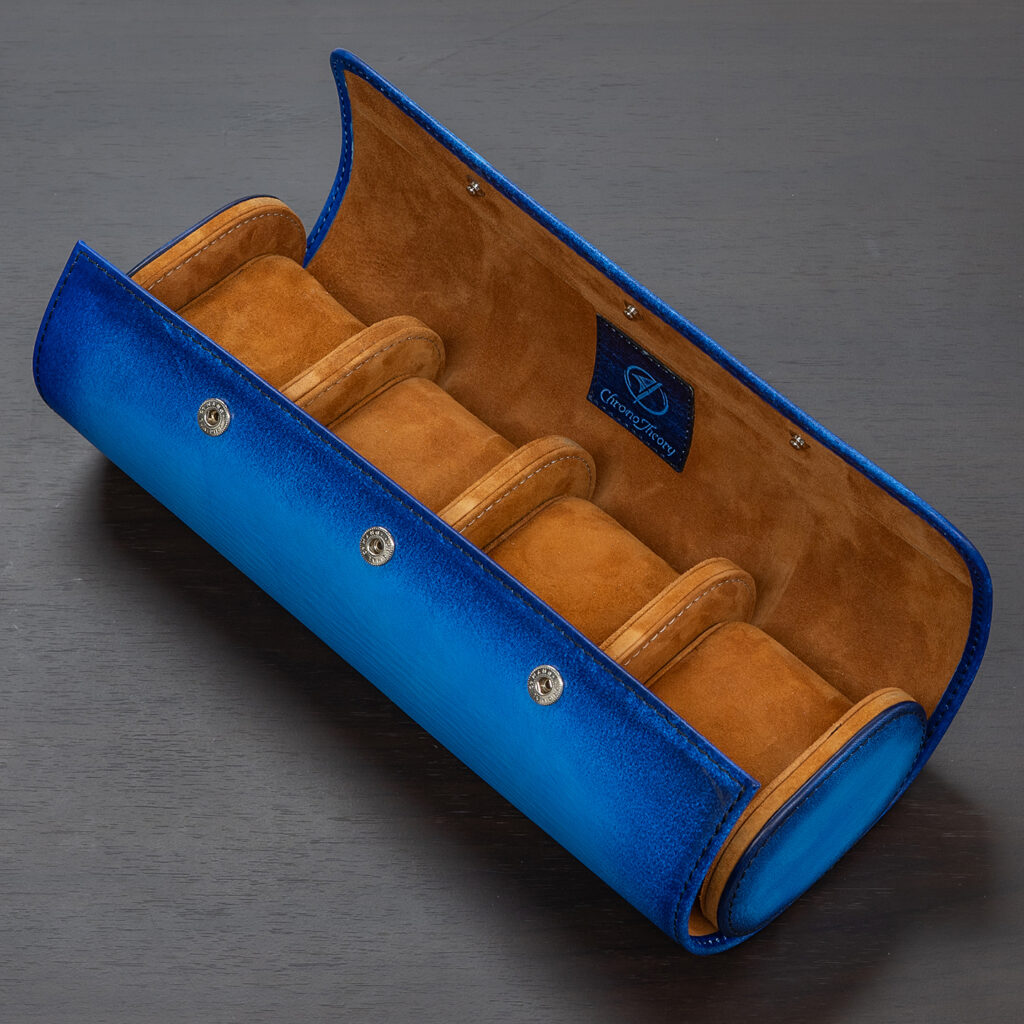 BOSPHORUS LEATHER WATCH ROLL 4 GALATA PATINA SKY BLUE – Chrono Theory ...