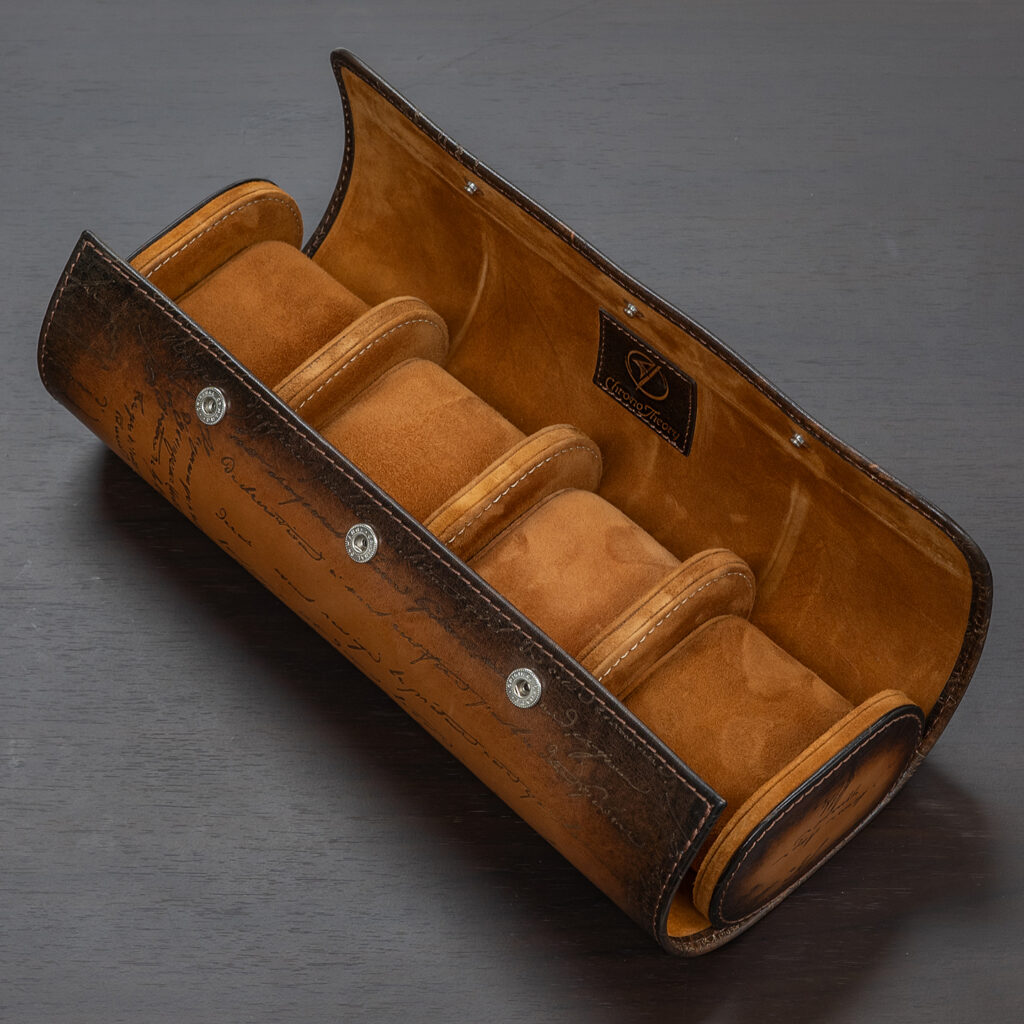BOSPHORUS LEATHER WATCH ROLL 4 GALATA SCRIPTO PATINA – Chrono Theory ...