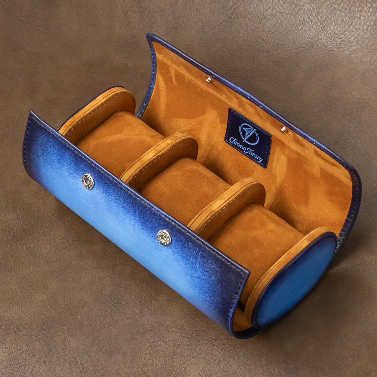 BOSPHORUS LEATHER WATCH ROLL 3 GALATA PATINA SKY BLUE – Chrono Theory ...
